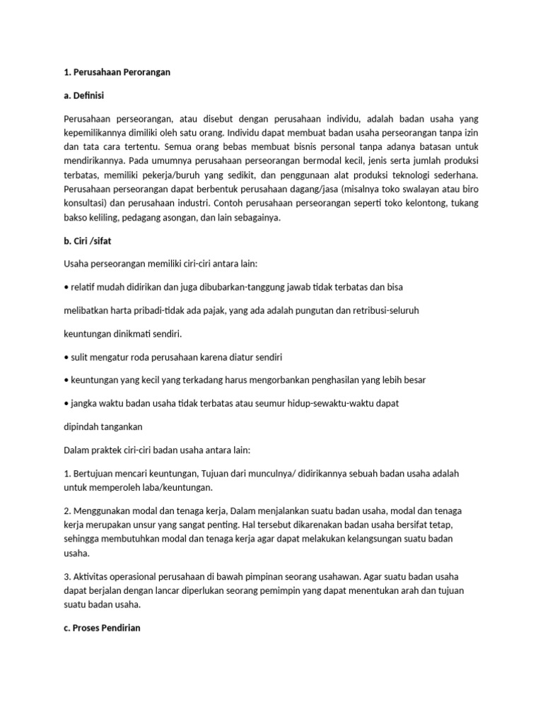 Perusahaan Perorangan | PDF | Bisnis | Hukum