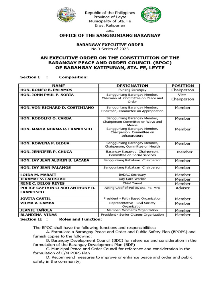 BPOC | PDF | Government | Justice