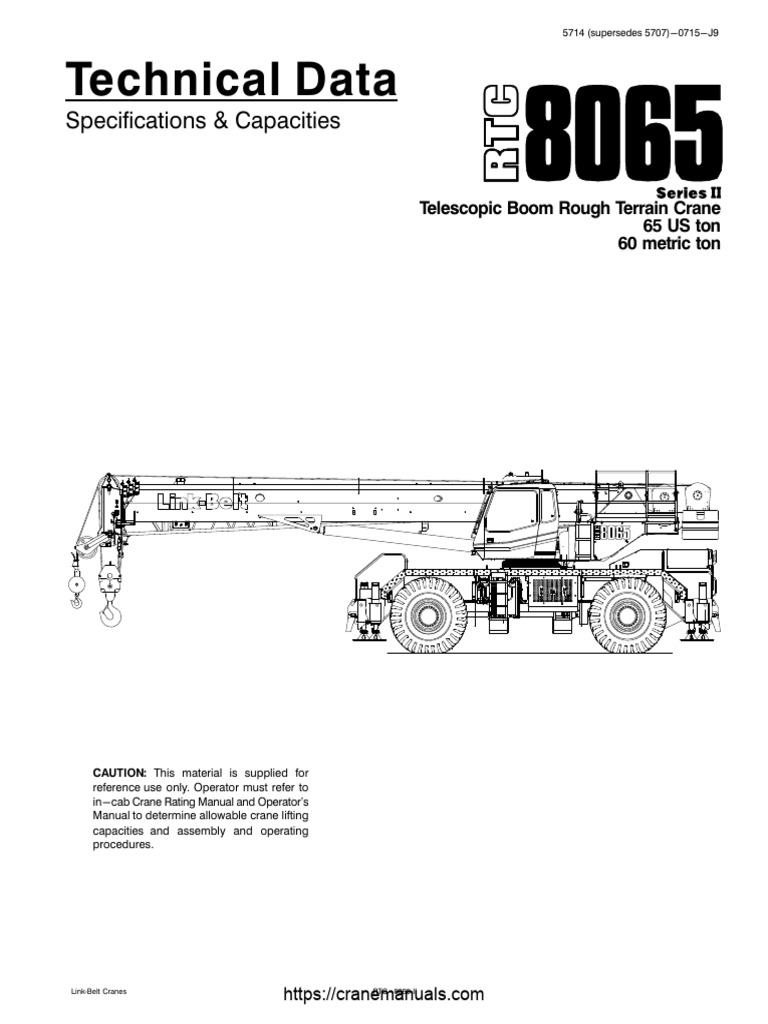Link Belt RTC 8065 Rough Terrain Crane Technical Data | PDF | Crane ...