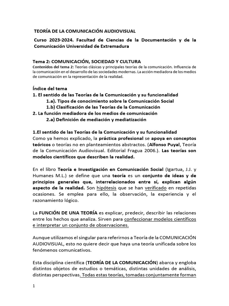 Tecom - Tema 2 | PDF | Teoría | Conocimiento