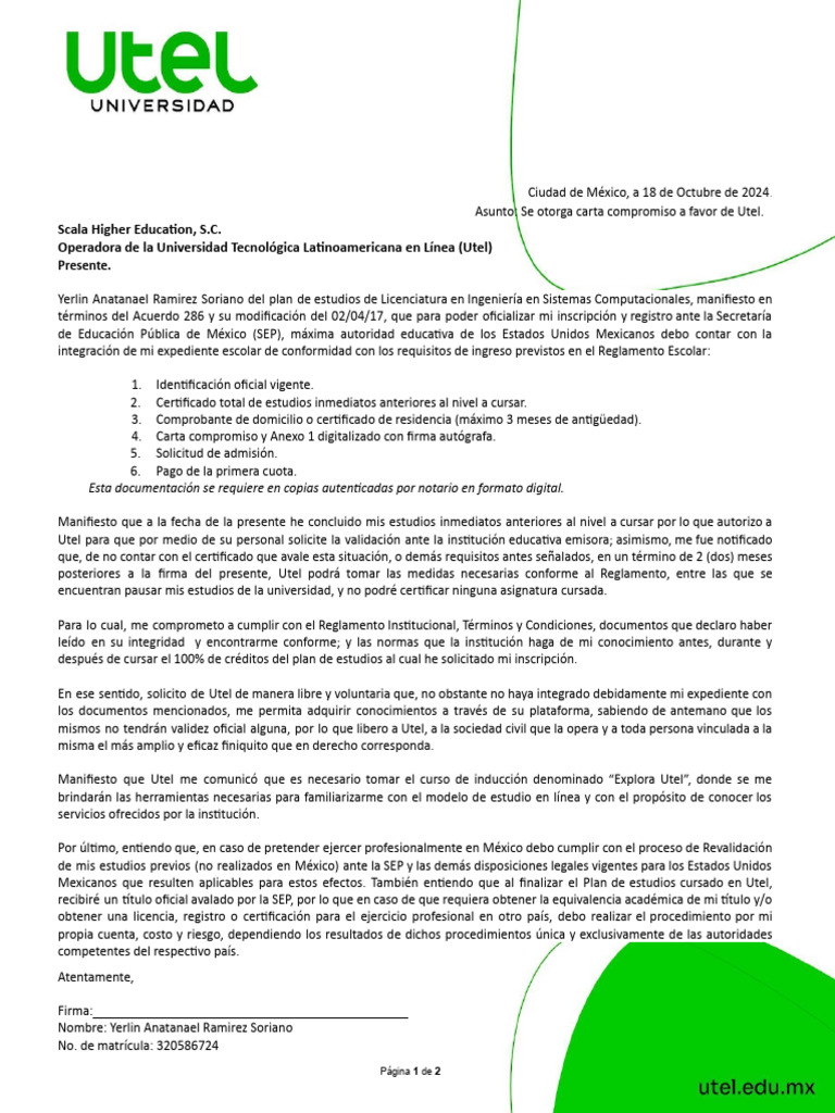 Yerlin Anatanael Ramirez Soriano - Dictamen Técnico | PDF | Finanzas y ...