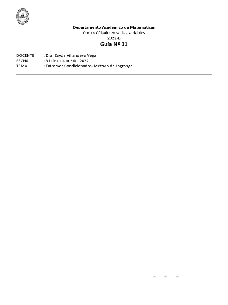 Guia 11 Extremos Condicionados | PDF | Business | Volumen