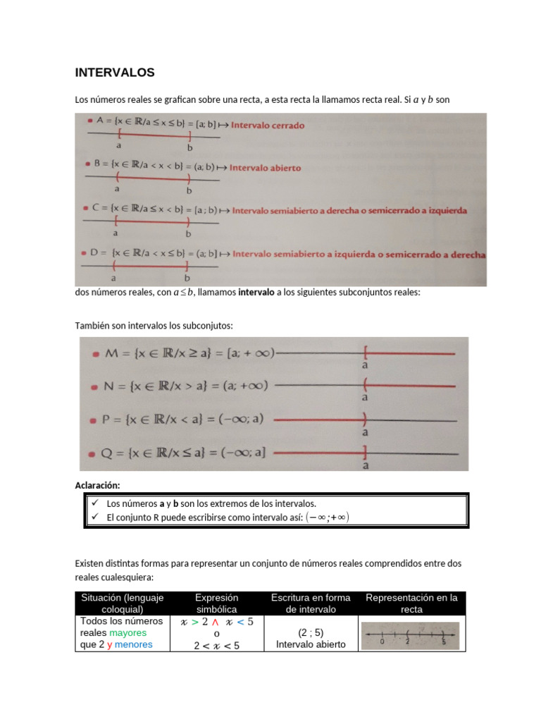 Ejercicios INTERVALOS 6º AÑO | PDF