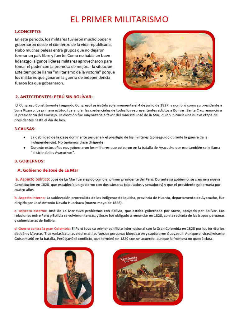 El Primer Militarismo | PDF | Perú | América del Sur