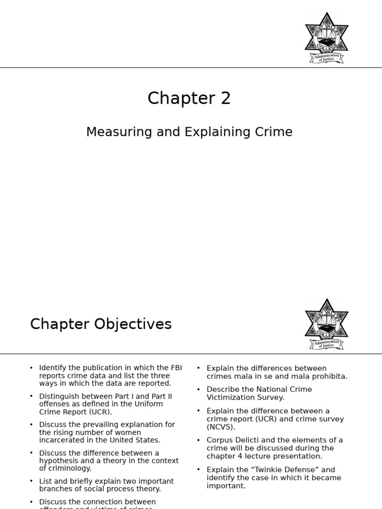 ADMJ001 Week02 Chap02 | PDF | Uniform Crime Reports | Crimes