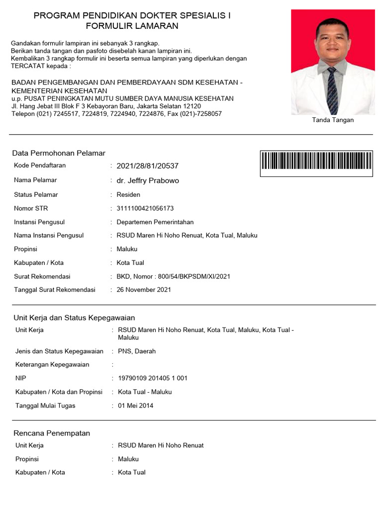 Formulir Lamaran 20211129 9 (Blom Jadi) | PDF | Ilmu Sosial | Pengembangan Diri
