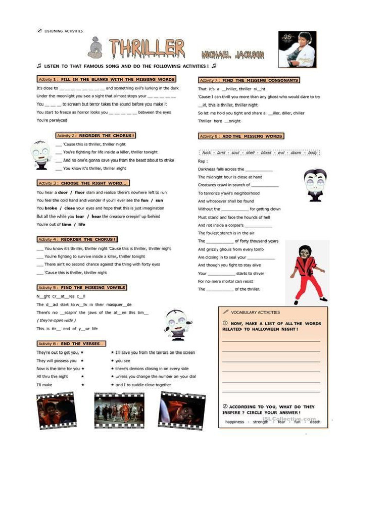 Songs Worksheets | PDF