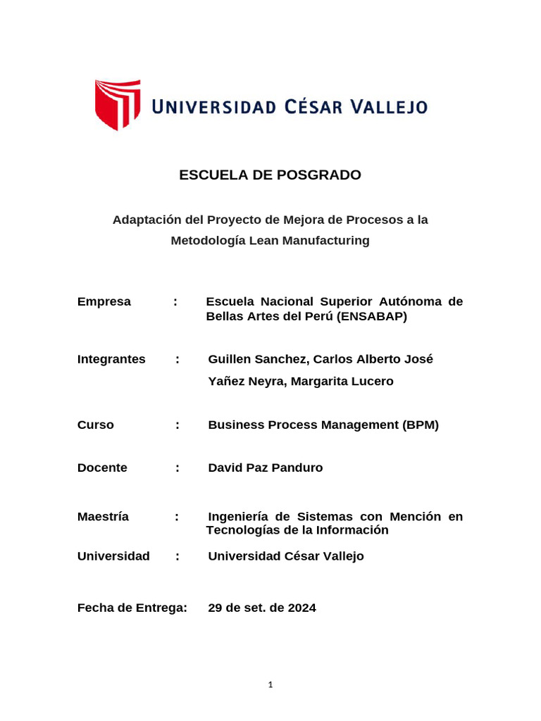 Informe Final | PDF | Lean Manufacturing | Business