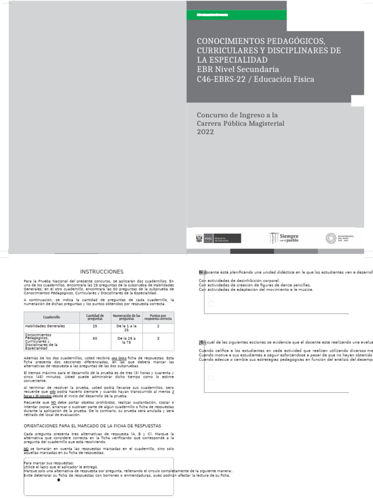EBR Secundaria Educación Física - Forma 2 | PDF | Articulación | Enseñando