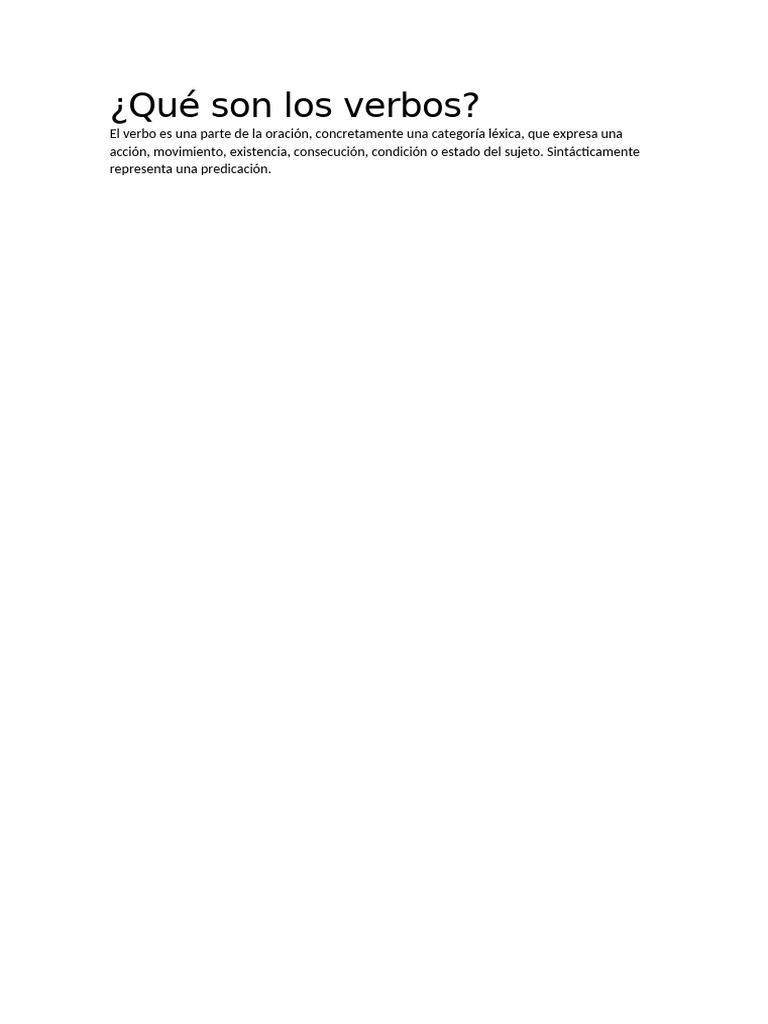 Qué Son Los Verbos | PDF