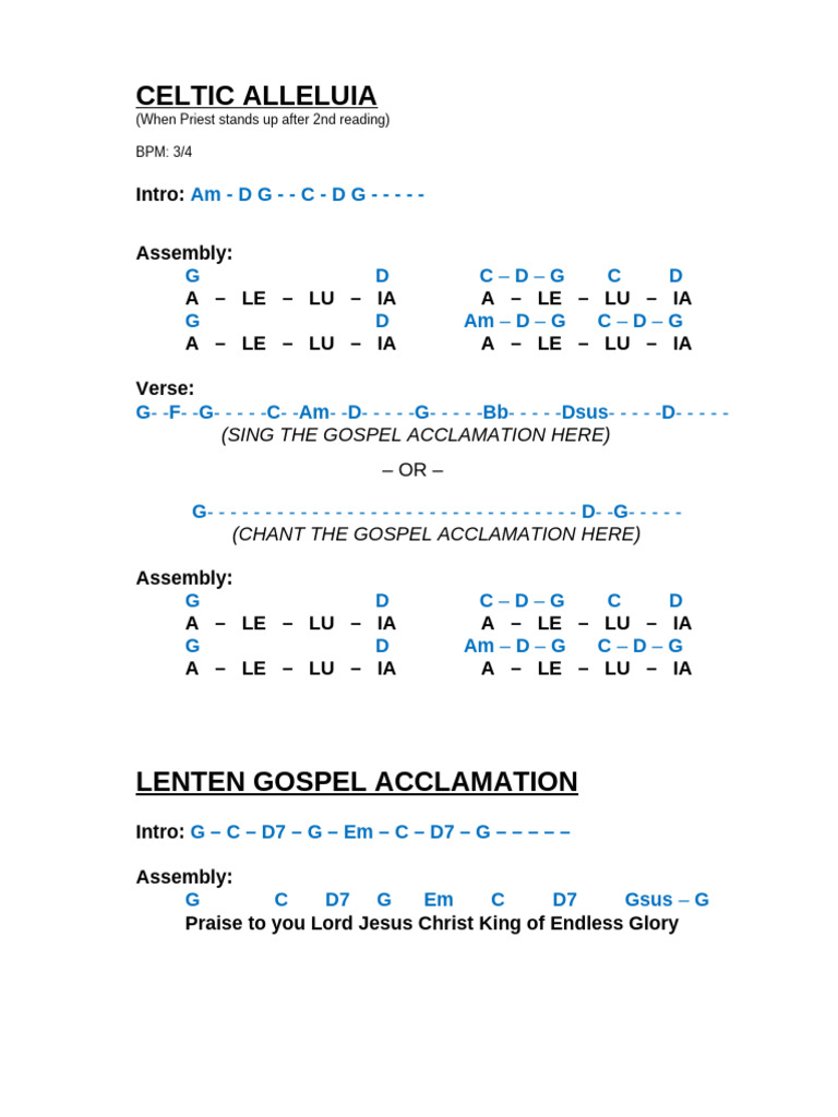 Celtic Alleluia Gospel Acclamation | PDF