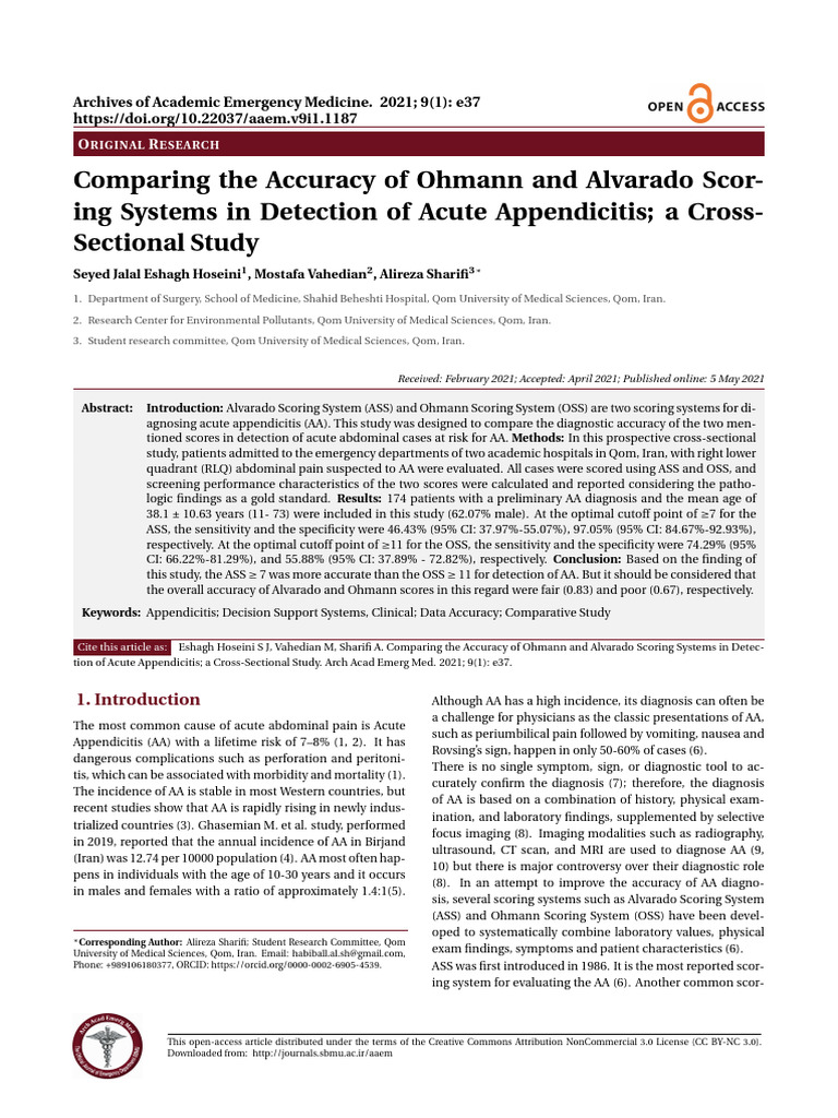 Aaem 9 E37 | PDF | Receiver Operating Characteristic | Sensitivity And Specificity