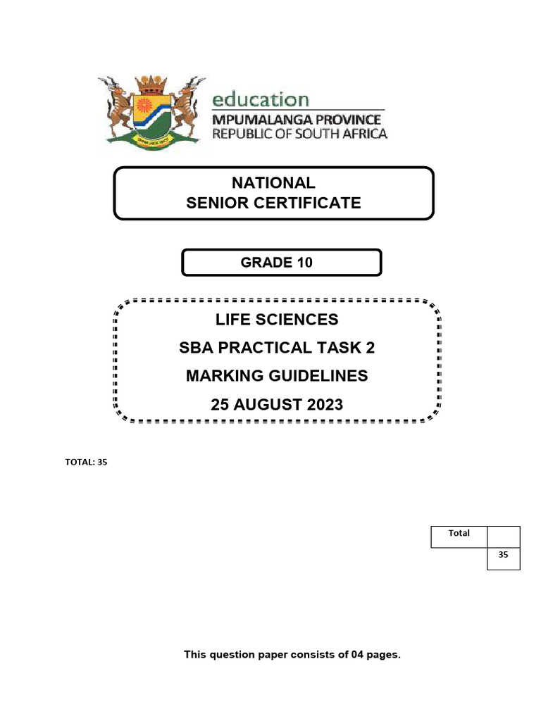 Grade 10 Life Sciences Practical Task 2 | PDF | Habitat Destruction ...