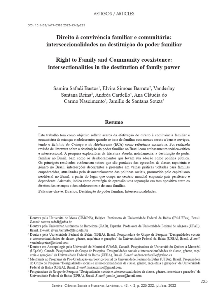 Artigo Revista Semina UEL Sobre PDF | PDF | Família | Brasil