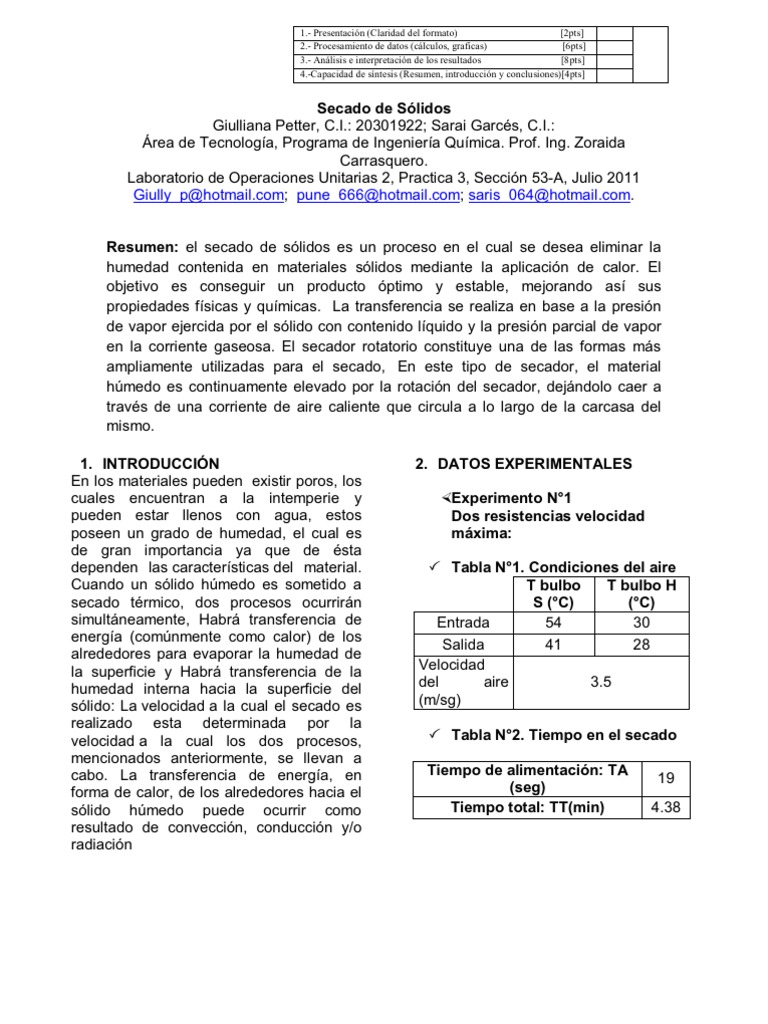 Secado de Sólidos | PDF
