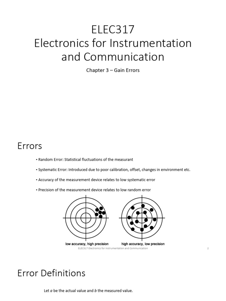 ELEC317 - Chapter 3 - Gain Errors | PDF | Amplifier | Electromagnetism