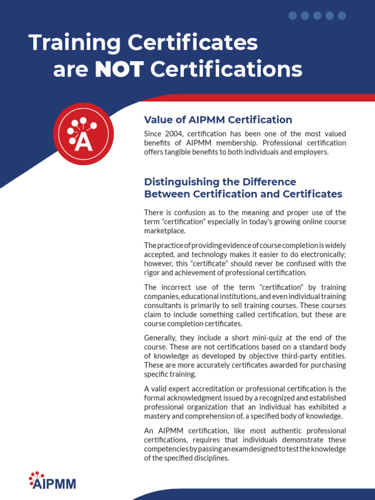 Certification vs. Course Certificates | PDF | Certification ...