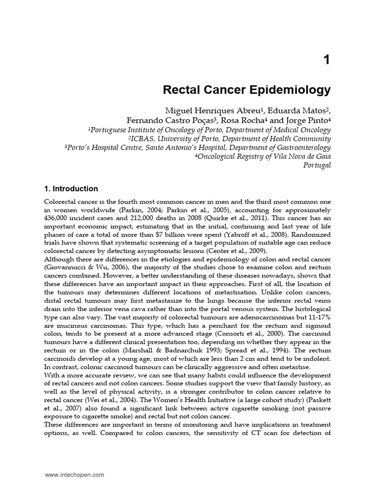 Rectal Cancer Epidemiology Insights | PDF | Colorectal Cancer | Cancer