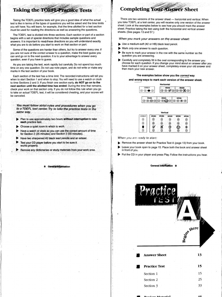 Toefl - Practice - Tests - Vol1 (2) - 5-23 - 052928 | PDF