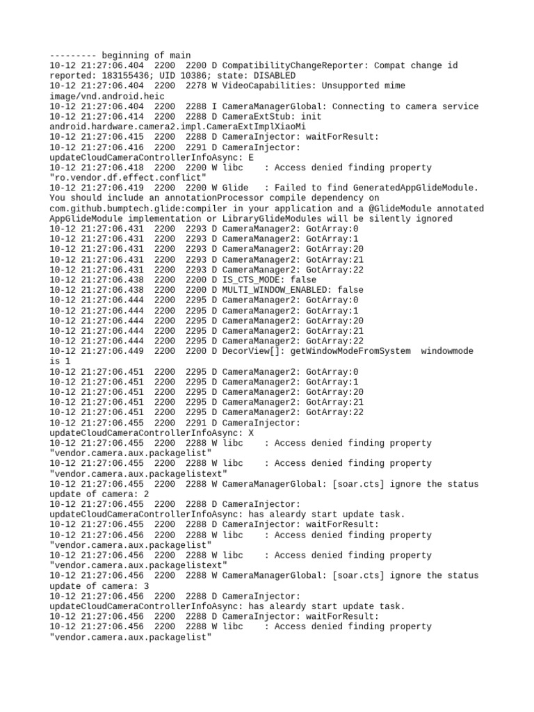 Camera Debugging Log Analysis | PDF | Computer Programming | Computing