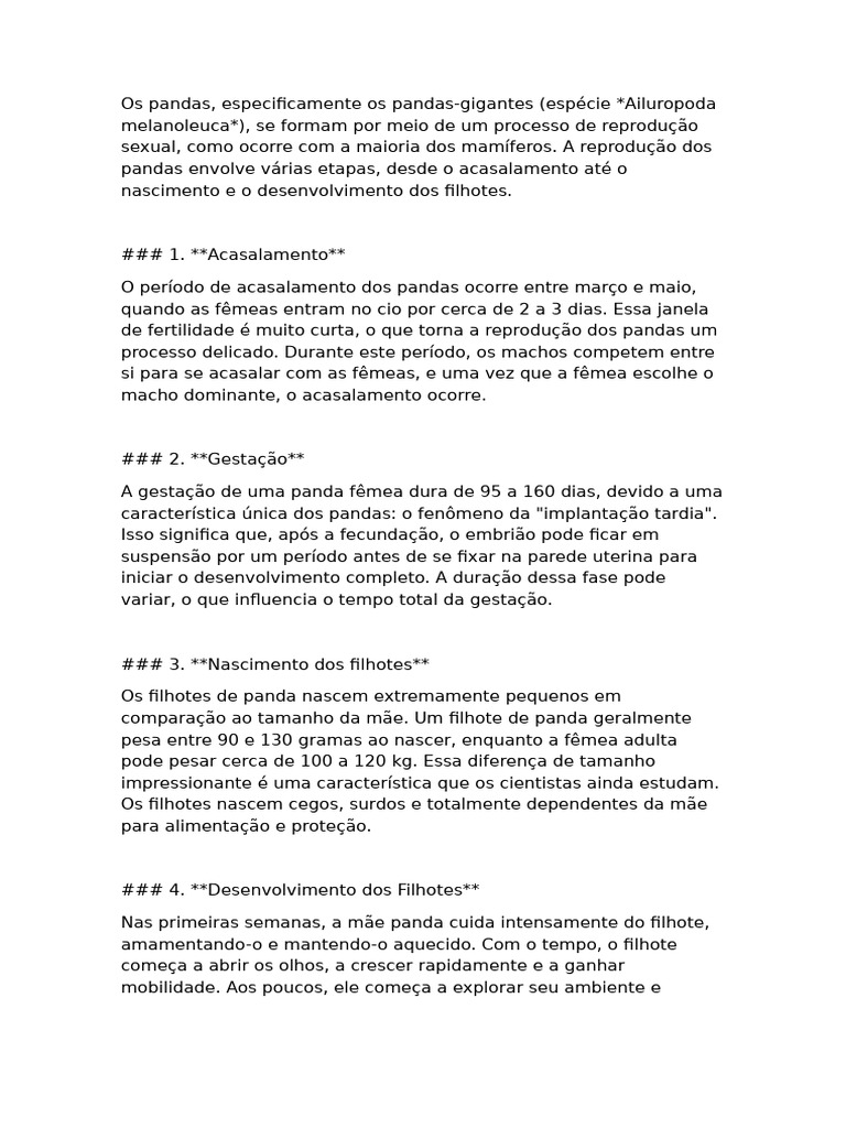 Como Se Formam Os Pandas | PDF | Panda-gigante | Habitat