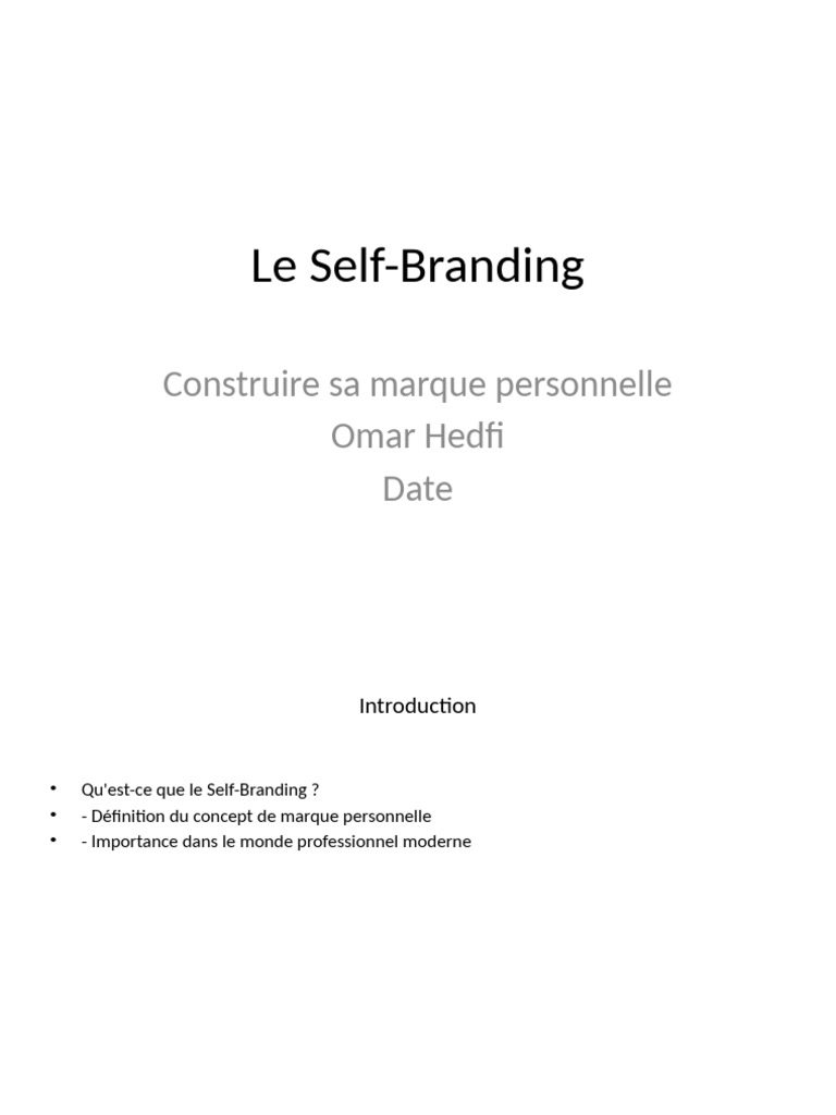 Construire sa Marque Personnelle | PDF