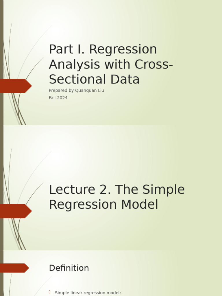 Lecture 2 | PDF | Ordinary Least Squares | Linear Regression
