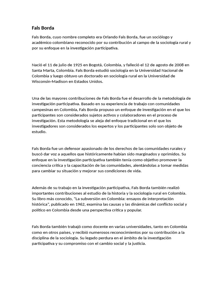 Fals Borda | PDF
