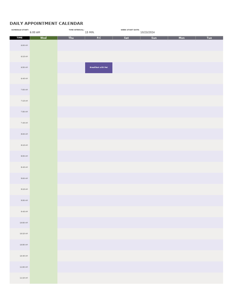 Daily Appointment Calendar | PDF