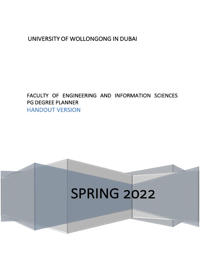 FEIS Degree Planner PG Spring 2022 | PDF | Engineering | Governance