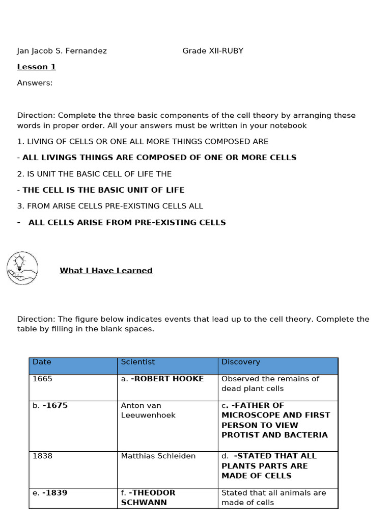 Jacob Genbio | PDF | Tissue (Biology) | Cell (Biology)