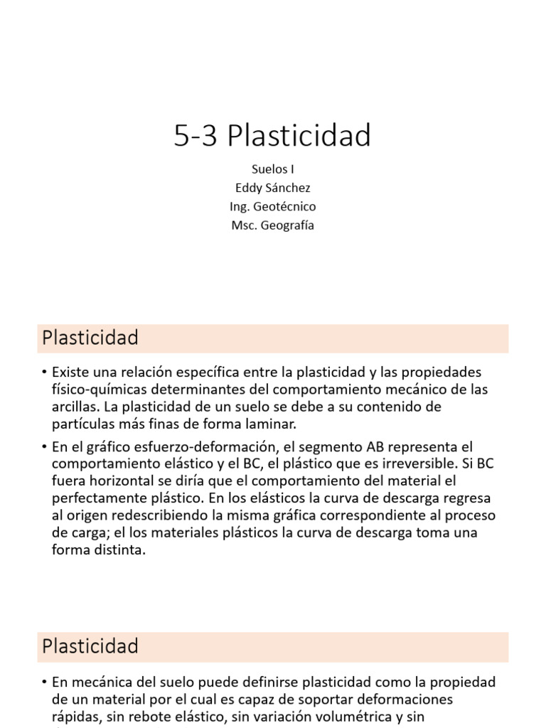 Plasticidad en Suelos: Propiedades y Límites | PDF | Plasticidad ...