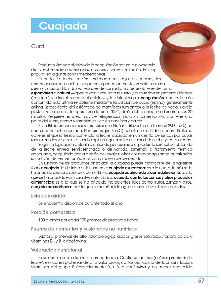 Cuajada: Fuente de Proteínas Lácteas | PDF | Leche | Productos lácteos