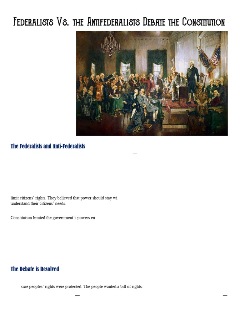 Feds Vs AntiFeds | PDF | United States Bill Of Rights | Fourteenth ...