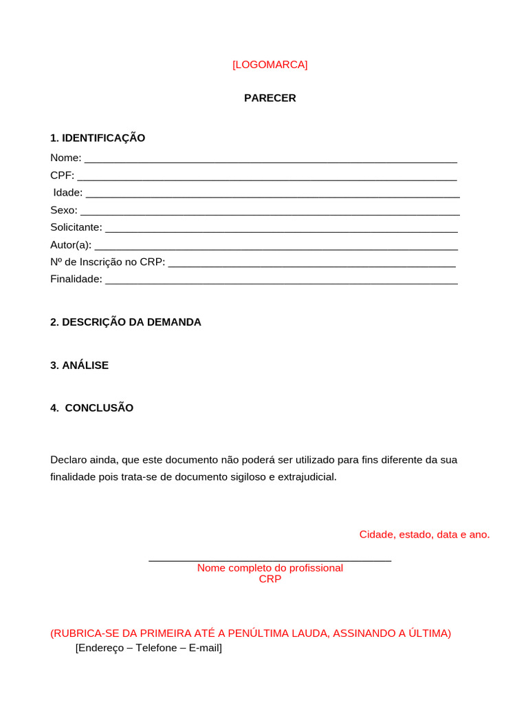 Modelo de Parecer | PDF