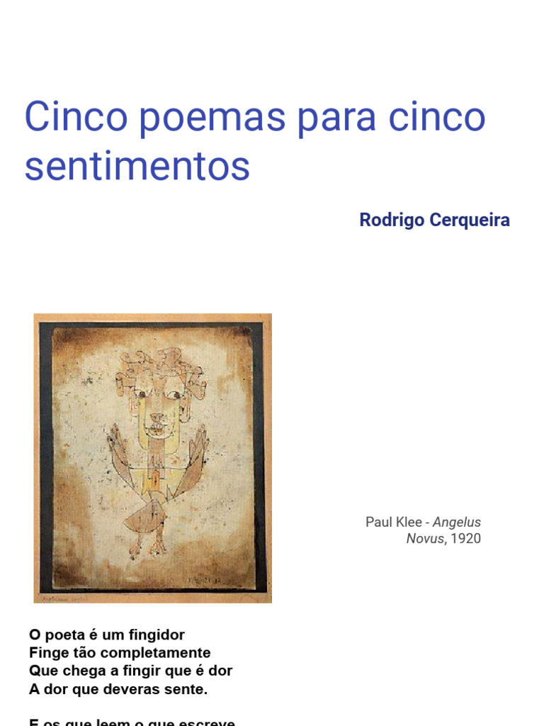 Cinco Poemas para Cinco Sentimentos | PDF | Cães