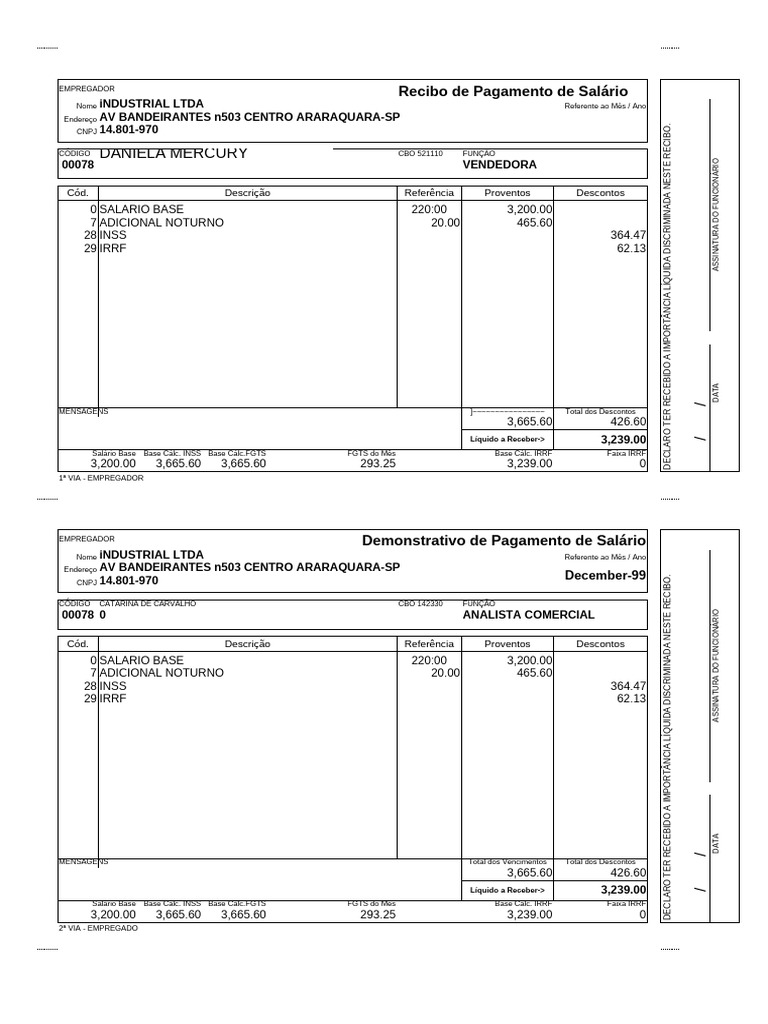 Cópia de Modelo-Holerite-02 | PDF | Salários | Psicologia Social