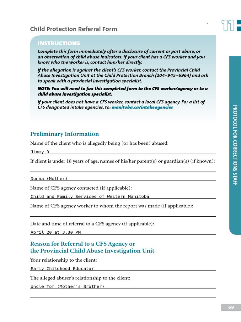 Child Protection Referral Form | PDF | Child Abuse | Child Protection