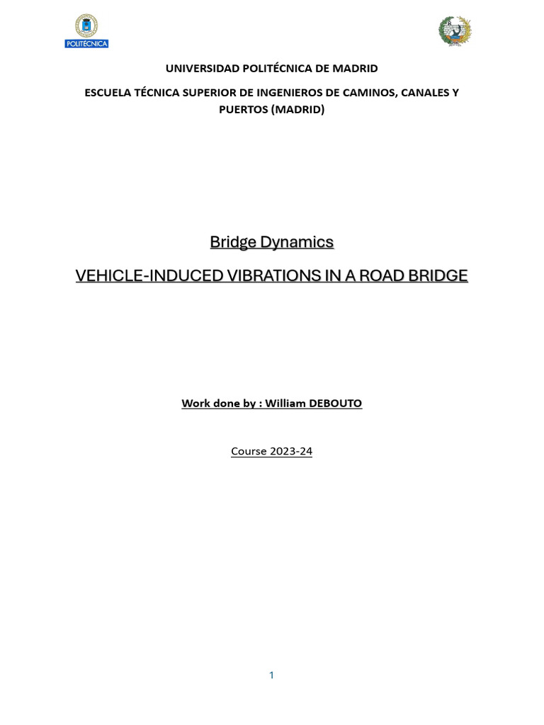 Vehicle-Induced Bridge Vibration Analysis | PDF | Bridge | Force