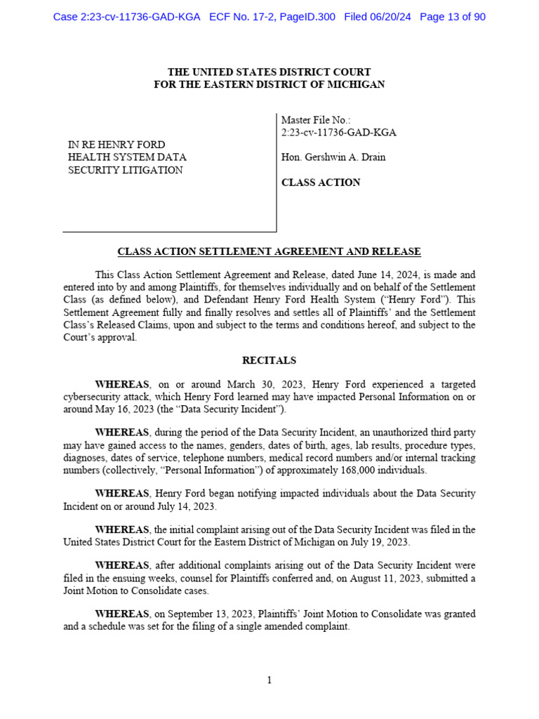 Settlement Agreement | PDF | Lawsuit | Settlement (Litigation)