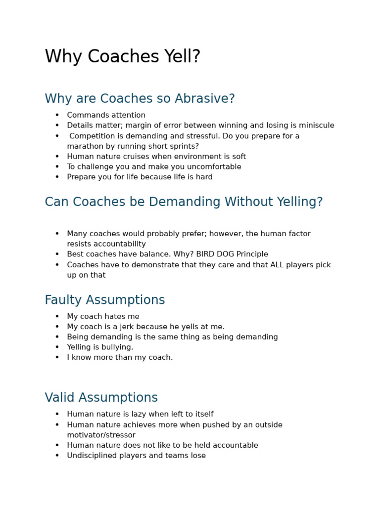 Why Coaches Yell | PDF