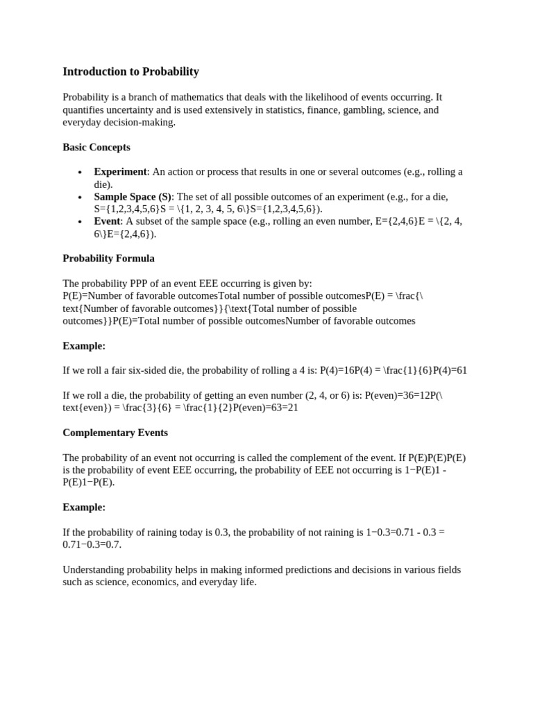 Introduction To Probability | PDF