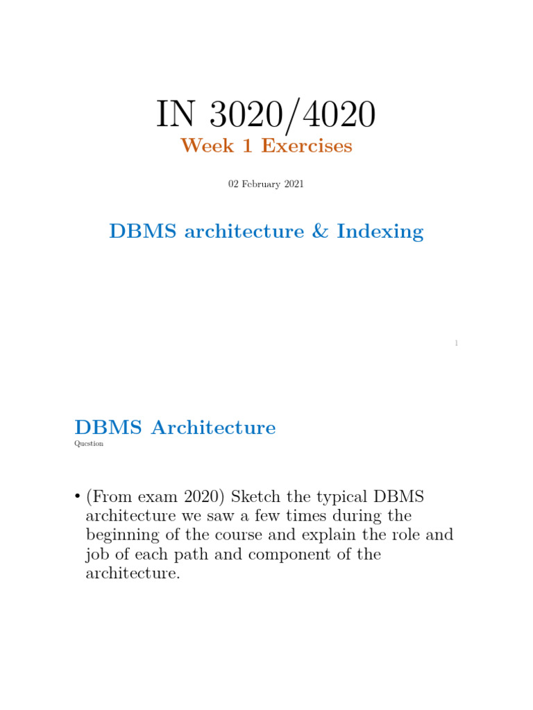 Weekly Exercises 01 | PDF | Database Index | Databases