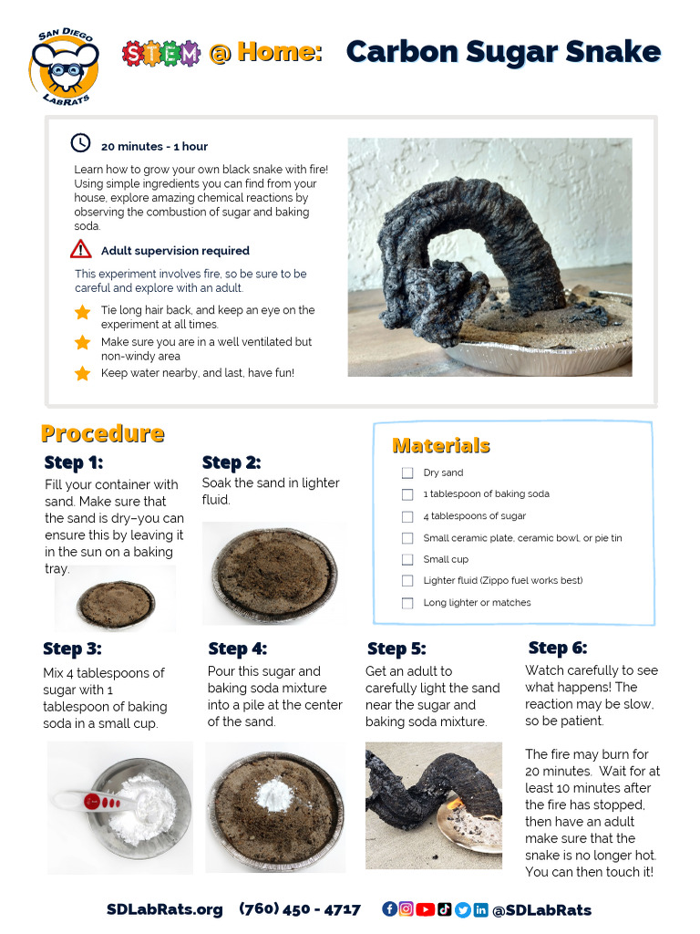 How To Grow A Carbon Sugar Snake | PDF | Combustion | Oxide