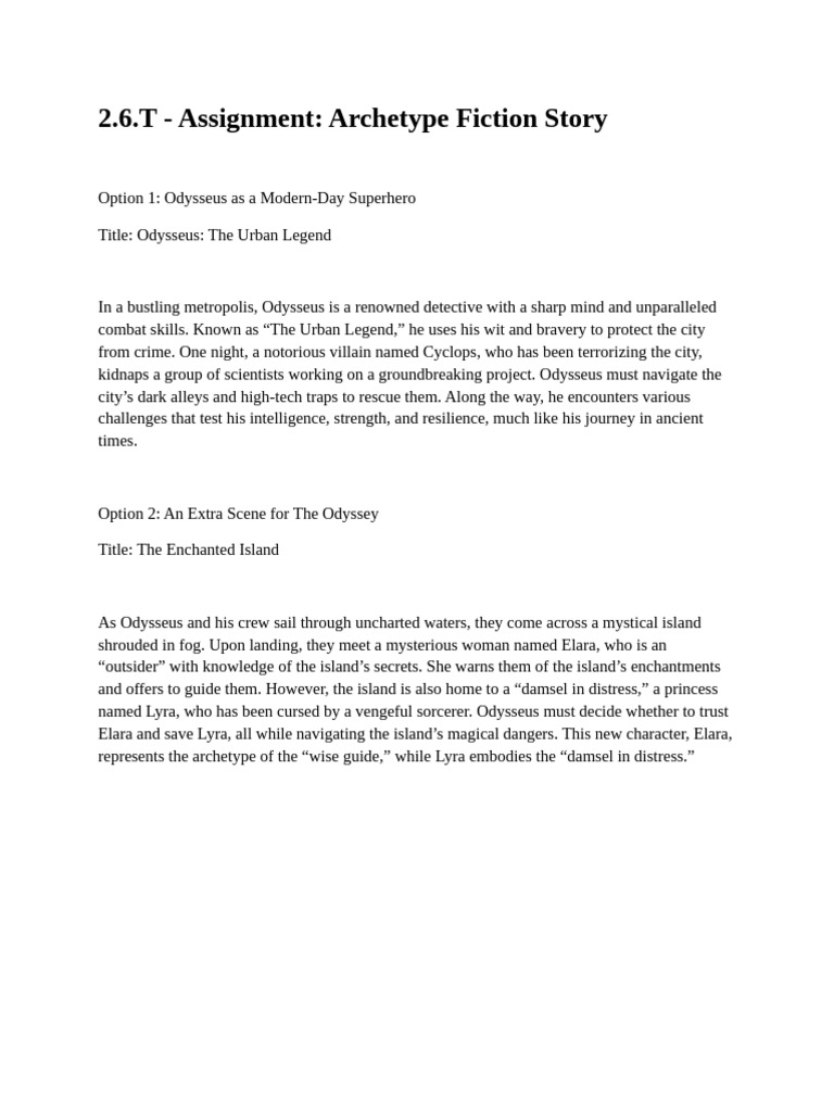 Archetype Fiction Story | PDF
