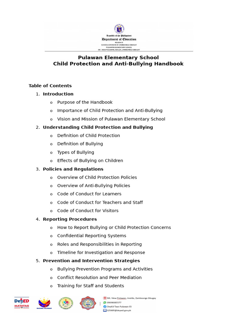 CPP Child Protection and Anti-Bullying Handbook | PDF | Bullying | Aggression