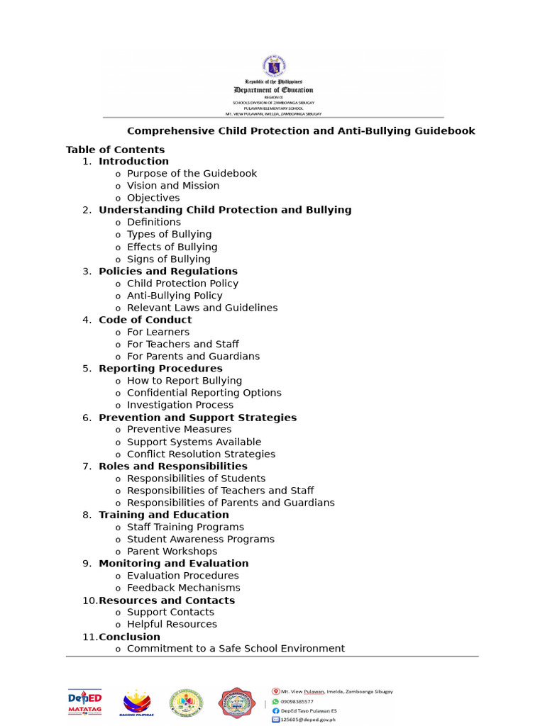 CPP Comprehensive Child Protection and Anti-Bullying Guidebook | PDF ...