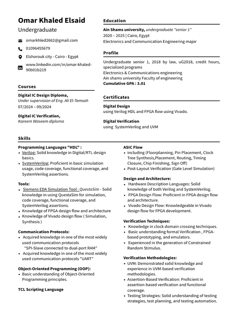 Omar Khaled | PDF | Hardware Description Language | Field Programmable ...