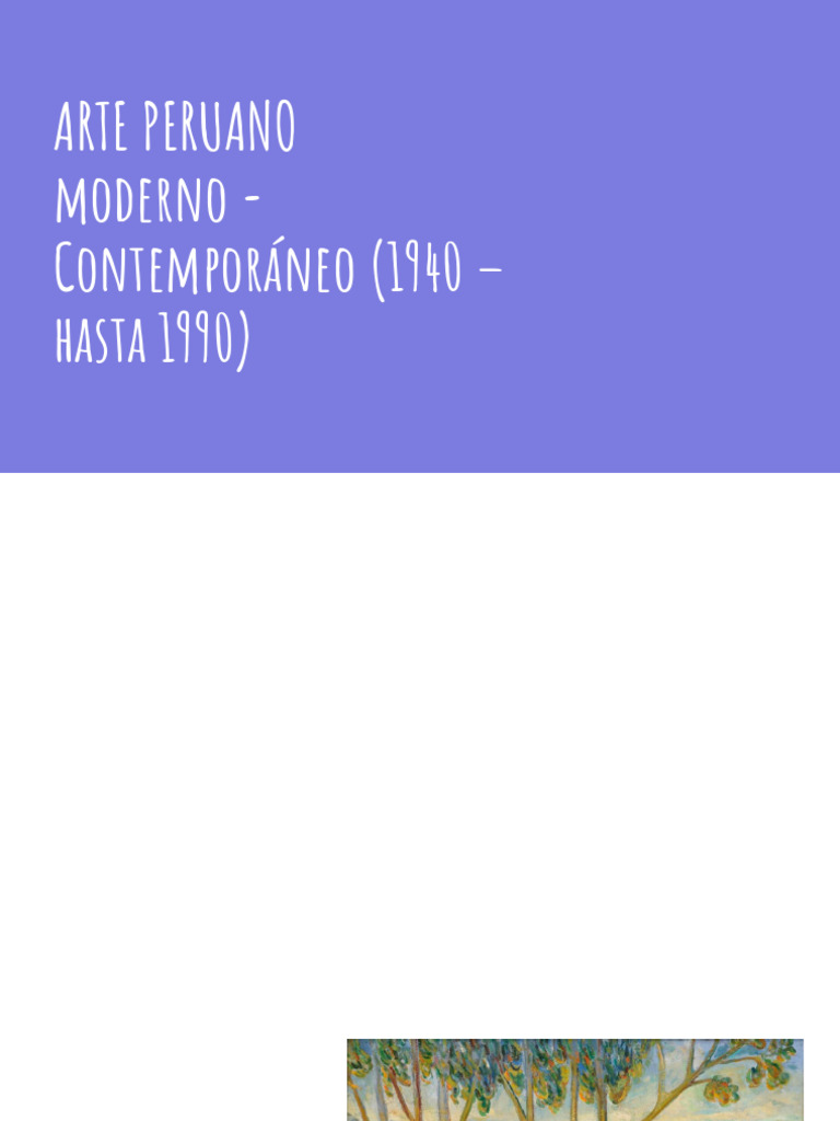 Evolución del Arte Peruano Contemporáneo | PDF | Expresionismo | Perú