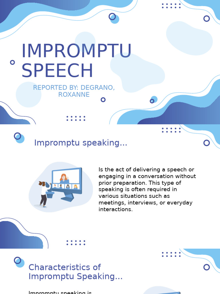 Impromptu Speech Degr A No | PDF | Career & Growth | Language Arts & Discipline